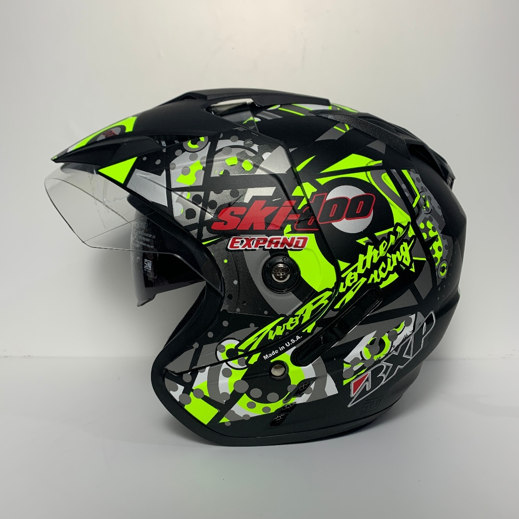 Jual Helm JP7 Skidoo Kuning Doff - SNI Dewasa Double Visor Helem Helmet ...