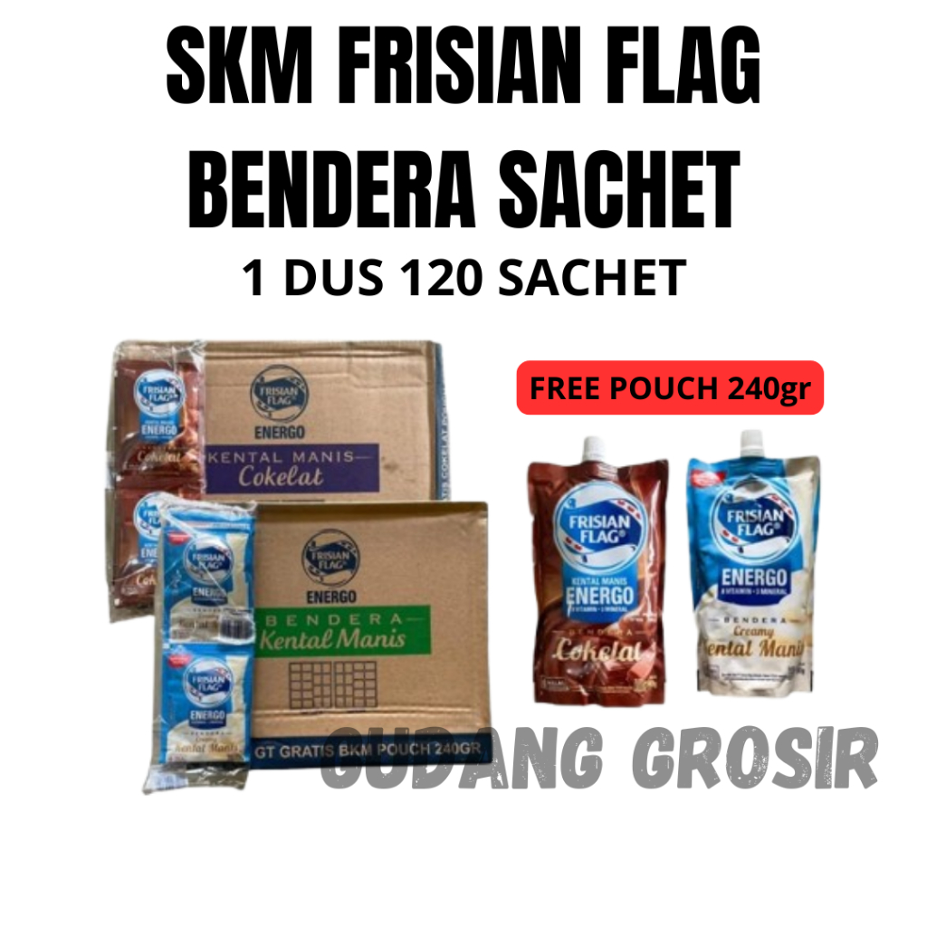 Jual SUSU BENDERA SACHET/SASET | FRISIAN FLAG SACHET PUTIH & COKLAT DUS ...