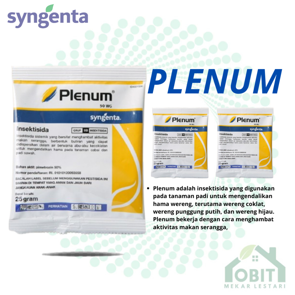 Jual Insektisida Plenum 50 WG 25gr Bahan Aktif Pymetrozine 50% Original ...