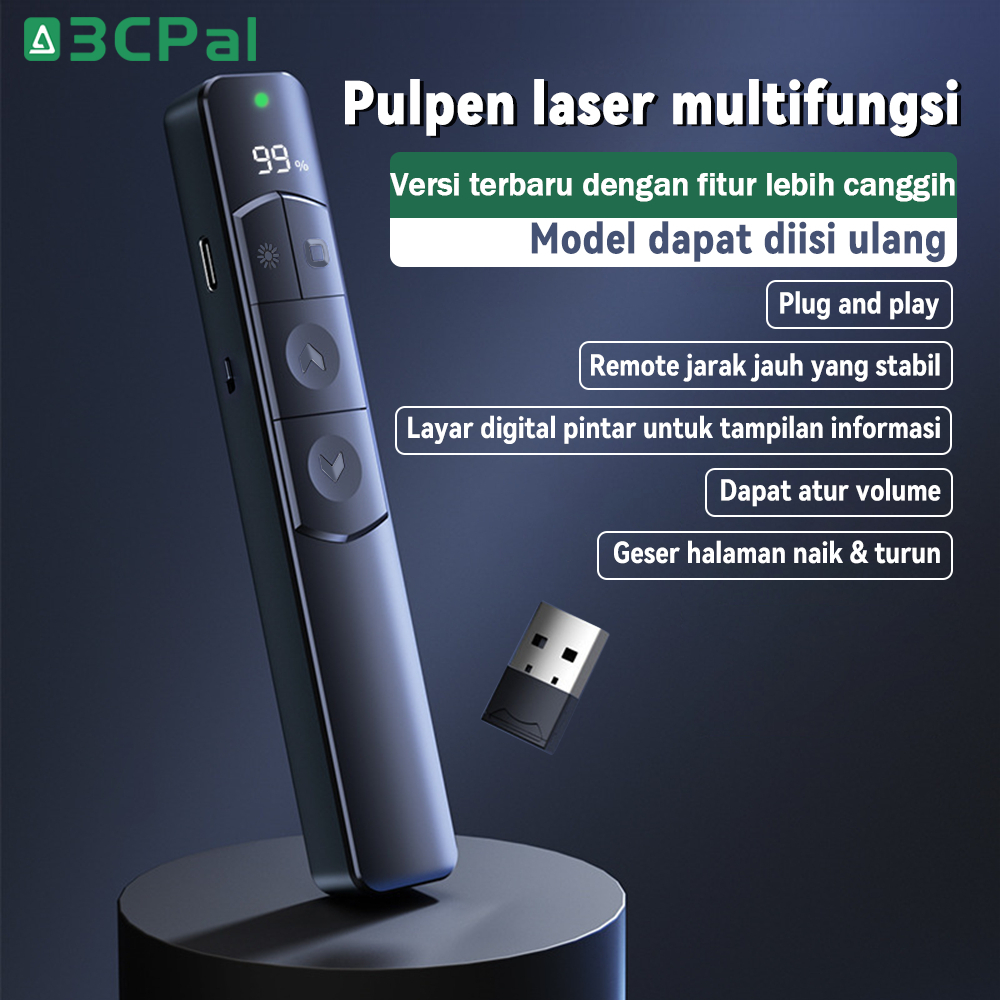 Jual 3CPal Presenter Pointer Wireless Pointer Presentasi 200M Remote ...
