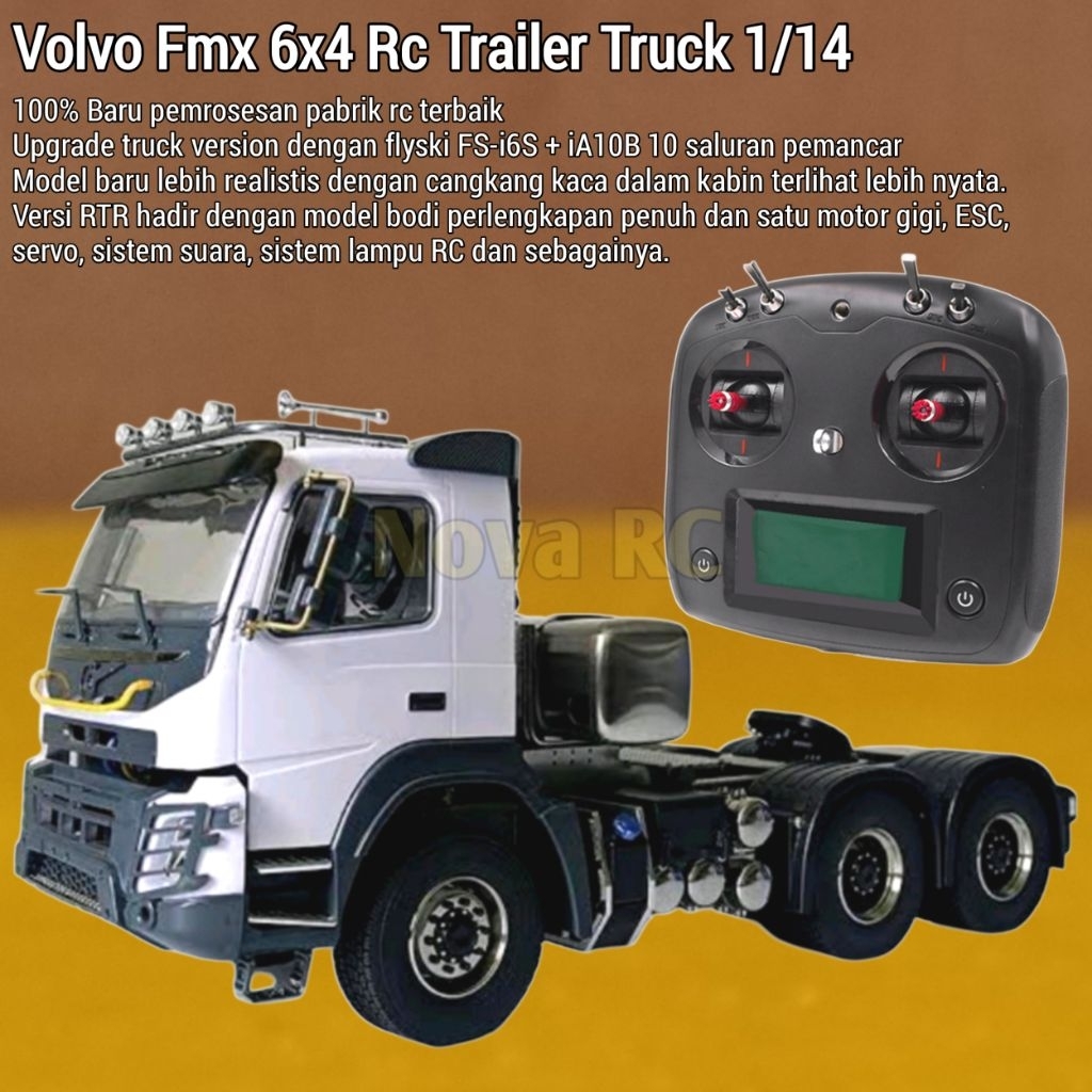 Jual VOLVO FMX 6x4 RC Trailer truck 1/14 JDM 3 sumbu roda | Shopee ...