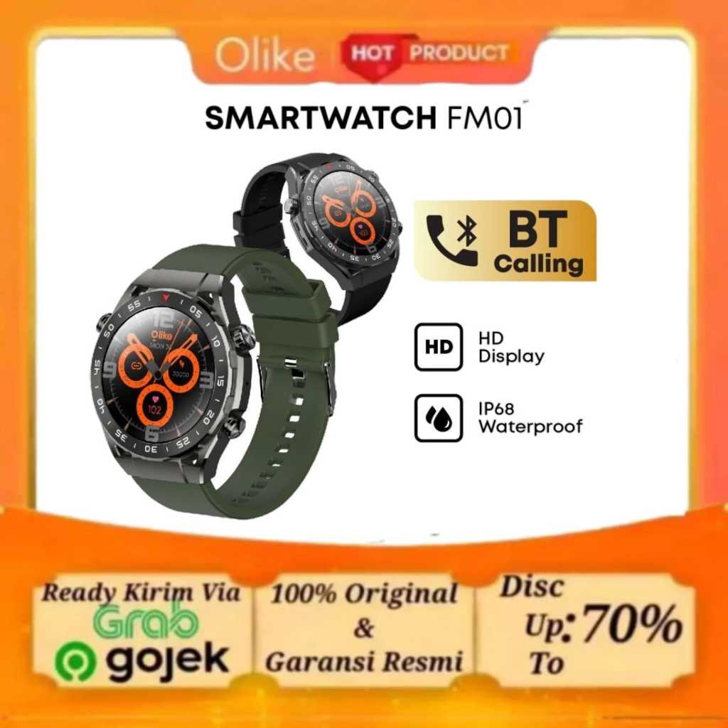 Jual OLIKE FM01 Smartwatch IP68 Water Resistant Ultra HD Display ...