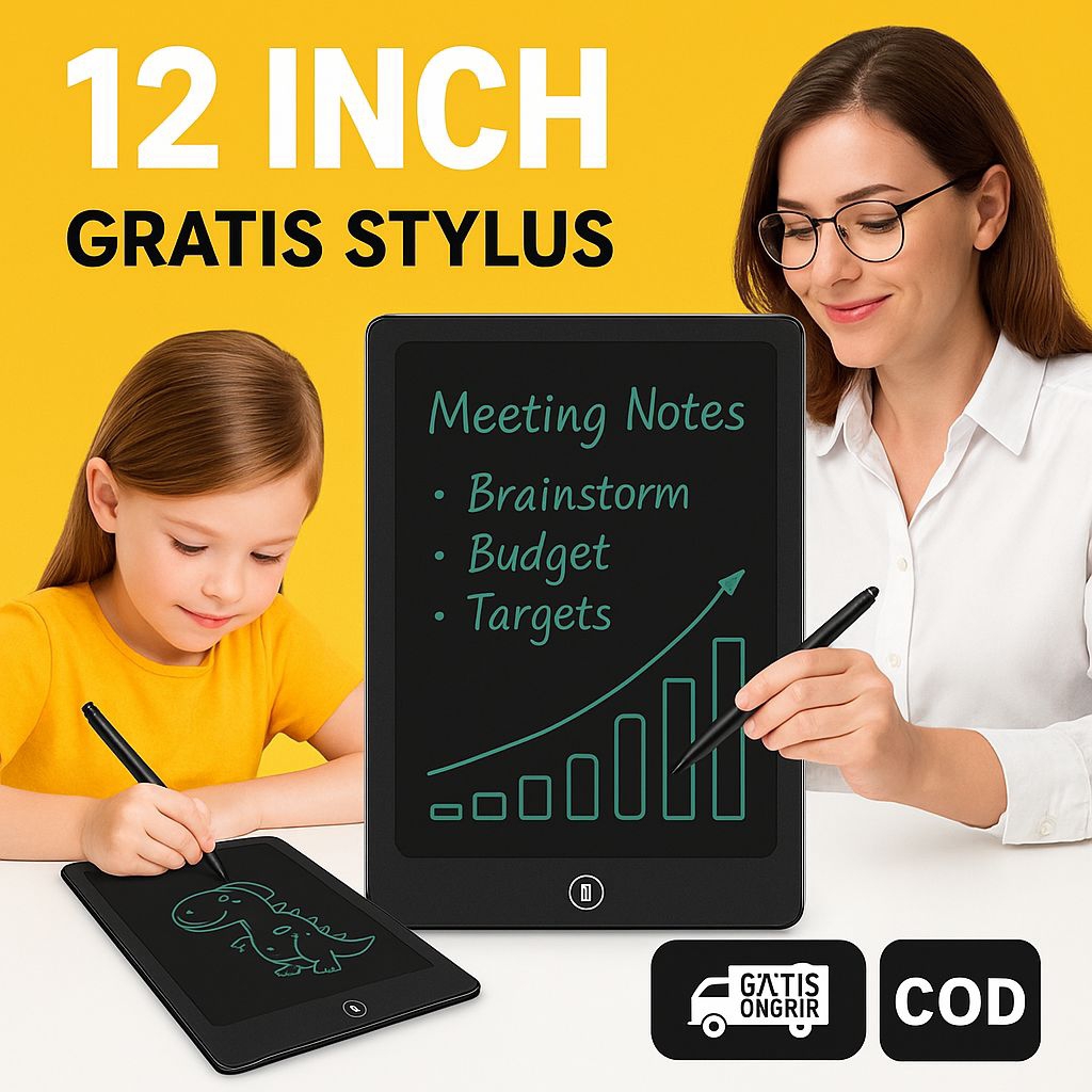 Jual LCD Writing Tablet 12 Inch - Papan Tulis Digital Anak Dewasa ...
