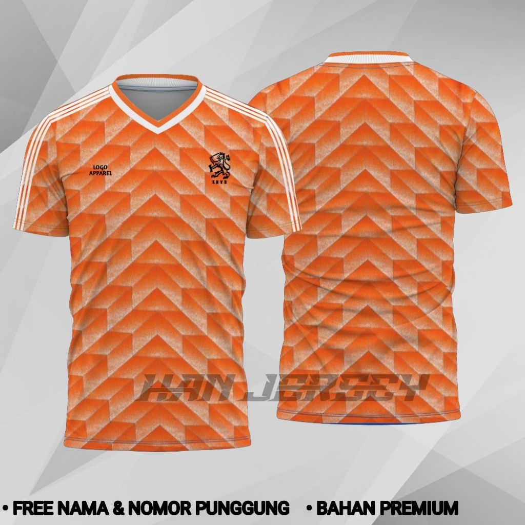 Jual Jersey Belanda 1988 Retro Full Printing | Shopee Indonesia