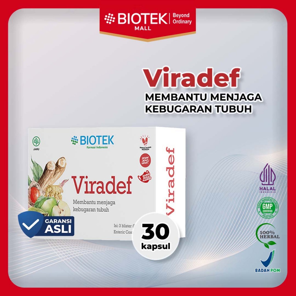 Jual Obat Anti Virus Herbal Viradef Biotek Farmasi - 30 Kapsul | Shopee ...