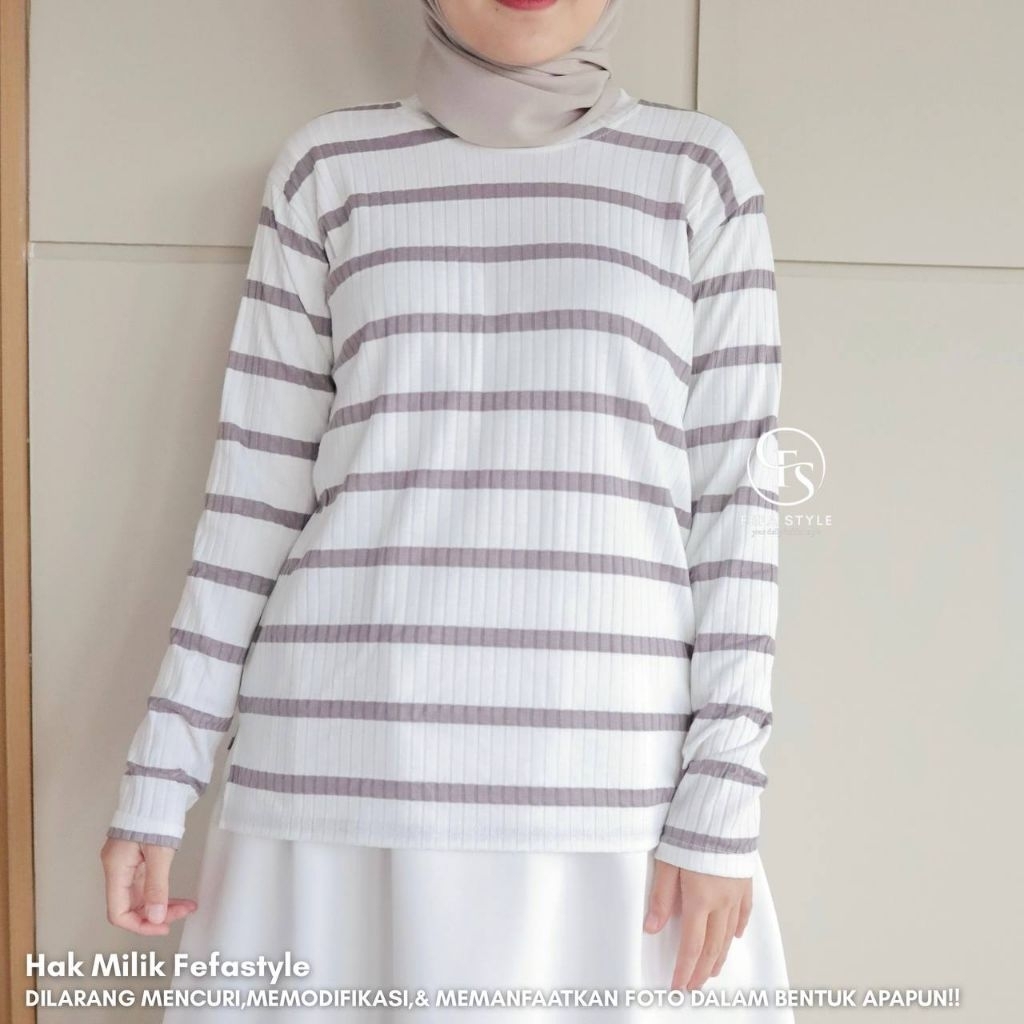 Jual FEFA STYLE - DILLANE INNER KNITT STRIPE - Inner knitt blaster-Kaos ...