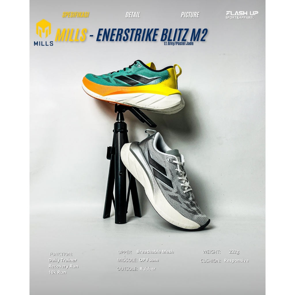 Jual SEPATU RUNNING / LARI MILLS - ENERSTRIKE BLITZ M2 | Shopee Indonesia