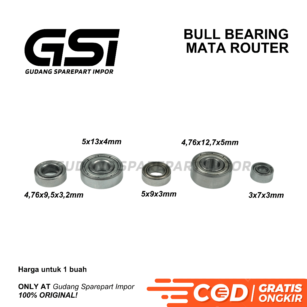 Jual BULL Bearing Mata Profil / Bearing Router Bit / Laker 3mm, 4,76mm ...
