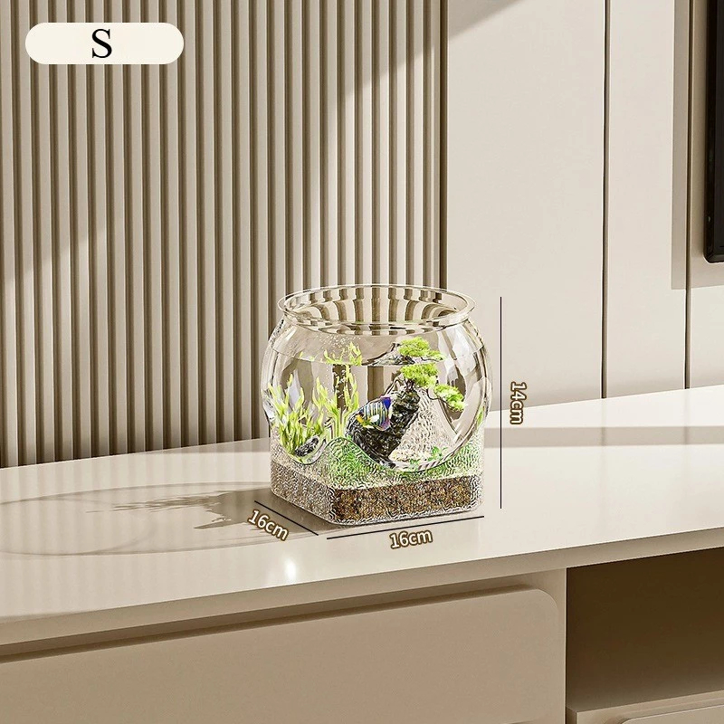 Jual (The Ham's) Aquarium Bulat Plastic Mini Aquarium Toples Bulat Ikan ...