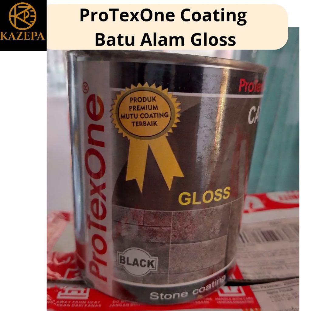 Jual ProTexOne Cat Coating Batu Alam Gloss Hitam | Shopee Indonesia