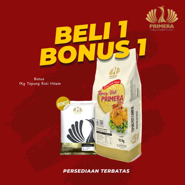 Jual (BELI 1 BONUS 1) PRIMERA - Tepung Roti warna Campur/Mix 10kg ...