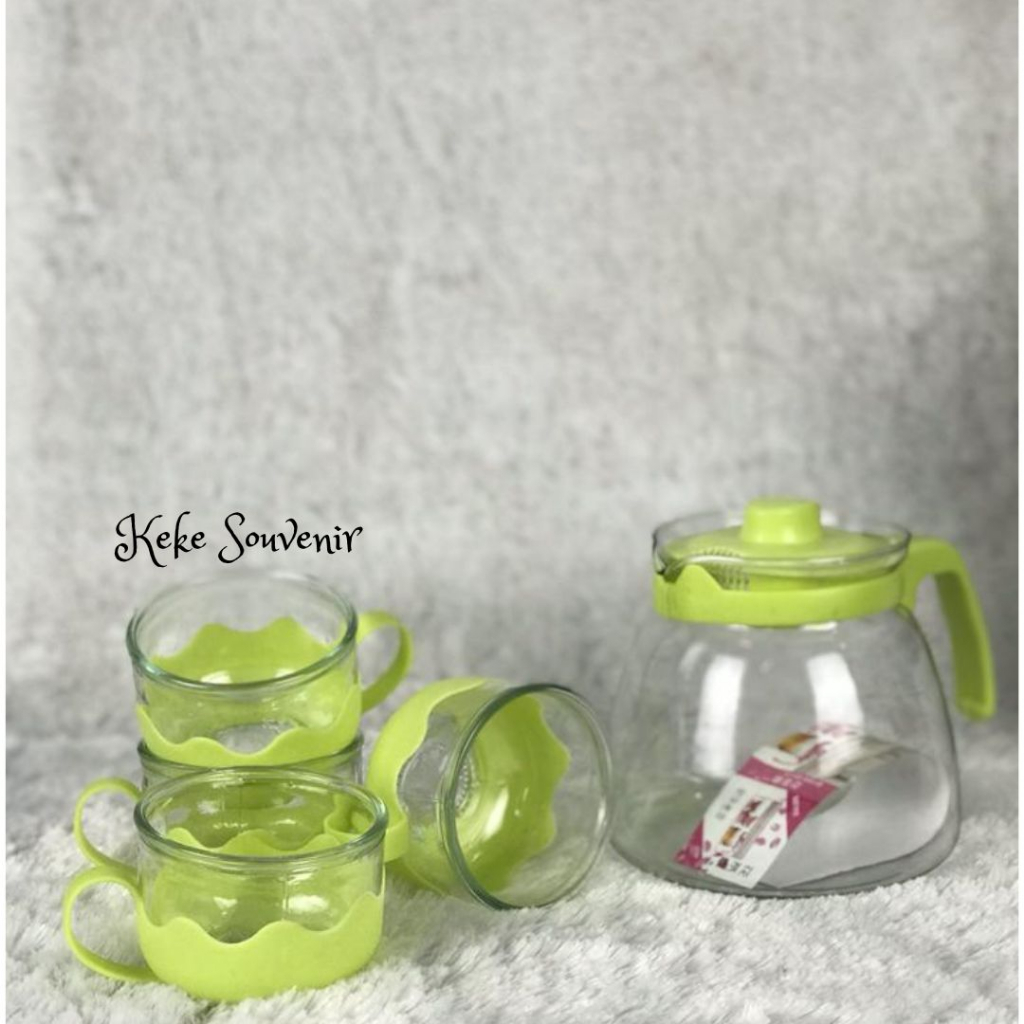 Jual Promo Teapot Set 5 IN 1 tea pot kaca Teko Teh Import TANPA SARING ...
