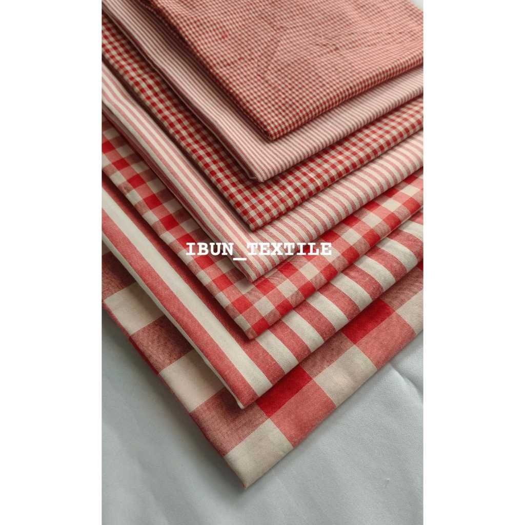 Jual Kain Kotak Poleng bali Motif Merah Putih Lebar 150 Cm, Kain Kotak ...