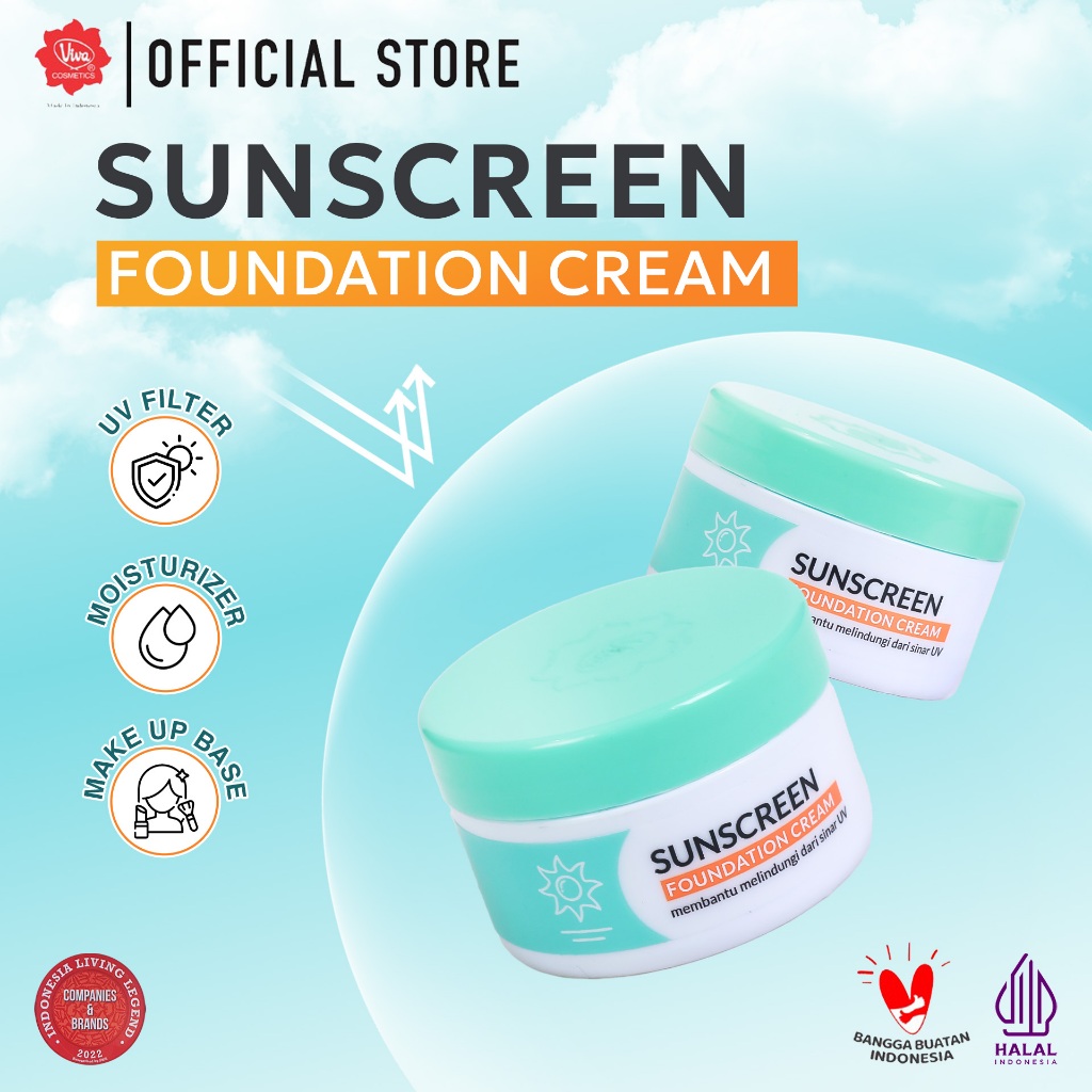 Jual Viva Sunscreen Foundation - UV FILTER (22 gr) | Shopee Indonesia