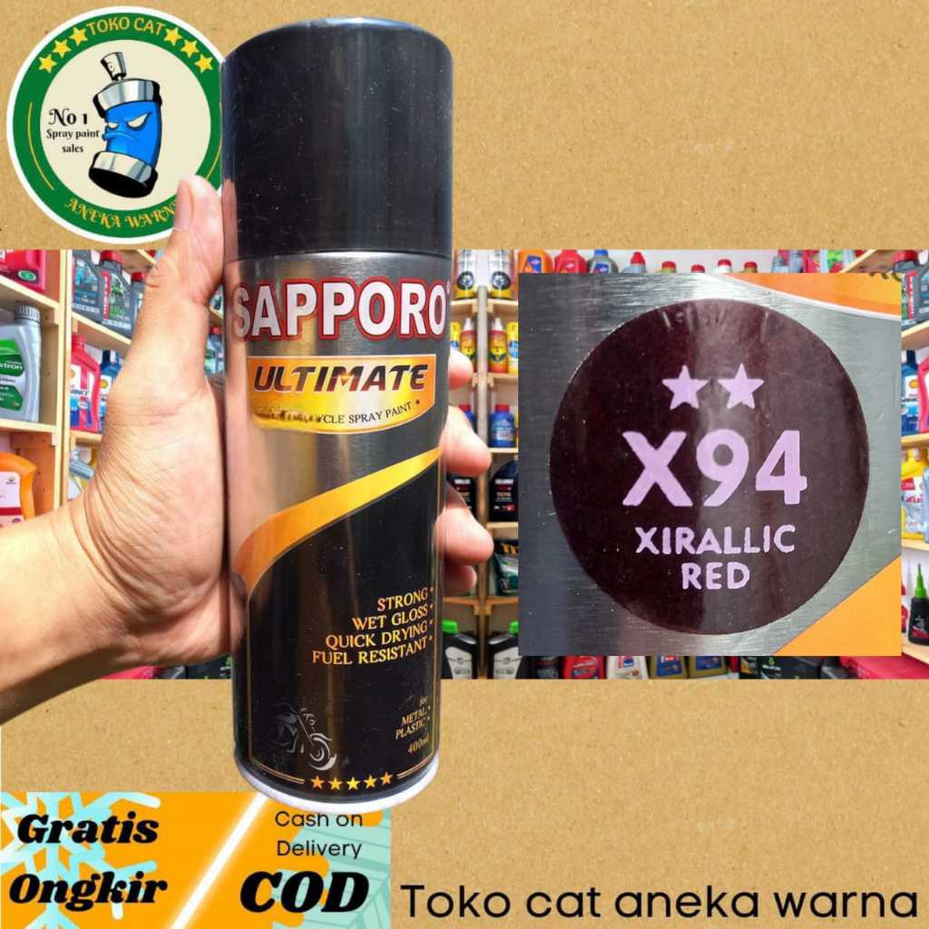 Jual SAPPORO ULTIMATE X94 ** XIRALLIC RED 400ML PILOK PILOX CAT SEMPROT ...