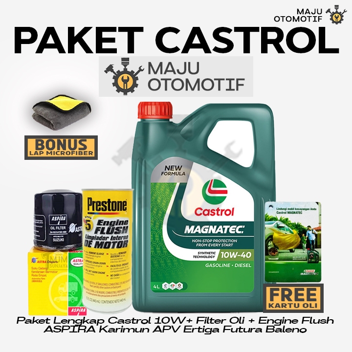 Jual [GRATIS FILTER OLI] PAKET LENGKAP Ganti Oli Mesin Castrol Magnatec ...