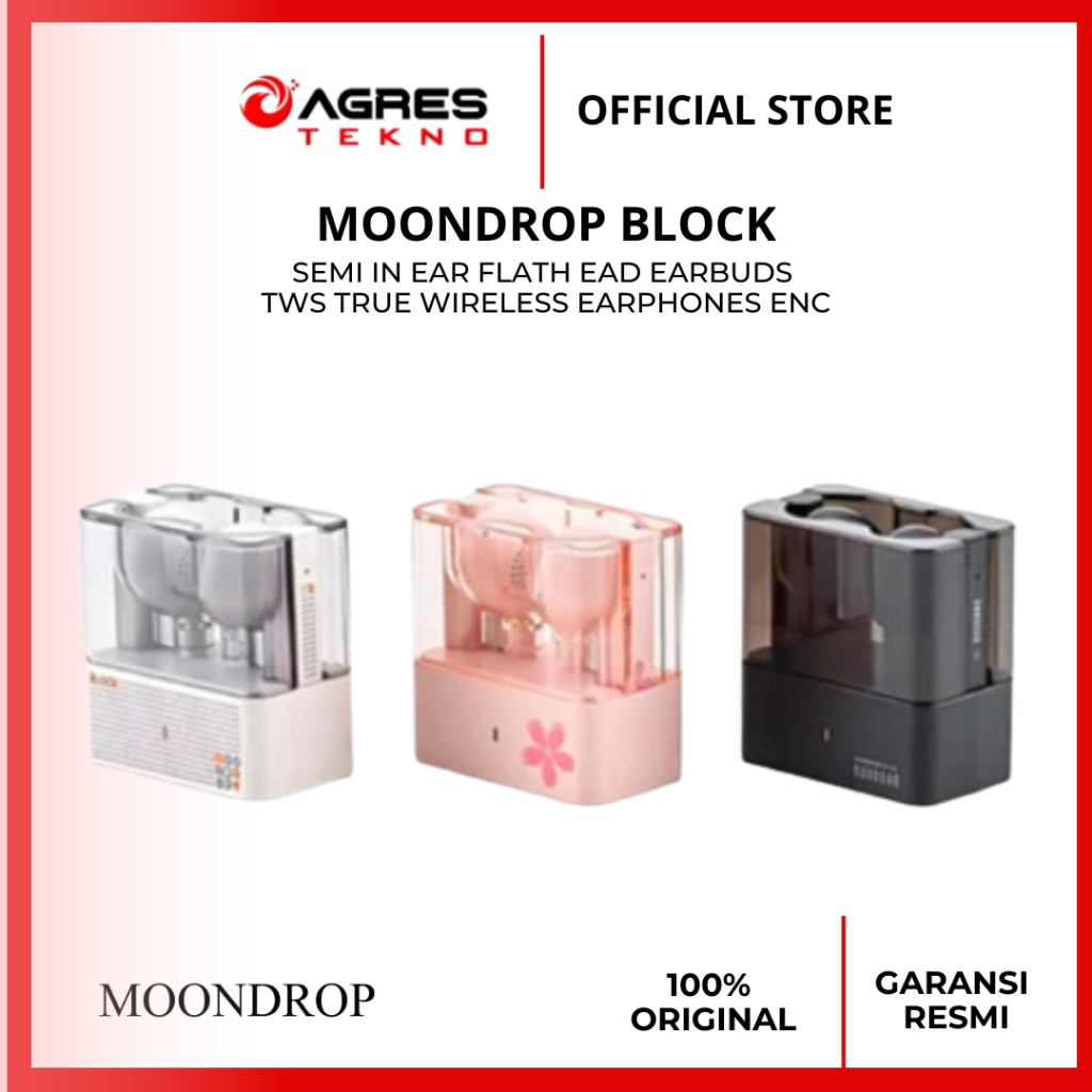 Jual MOONDROP Block Semi in Ear Flath ead Earbuds TWS True Wireless ...
