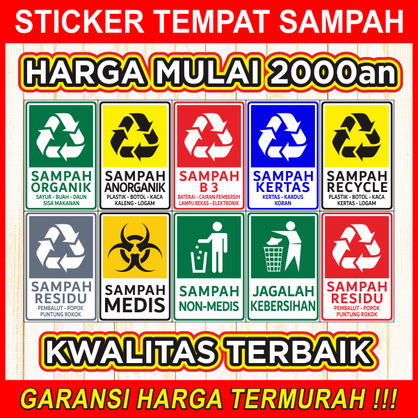 Jual STAR ++ STICKER TEMPAT SAMPAH ANORGANIK MEDIS NON-MEDIS B3 RESIDU ...
