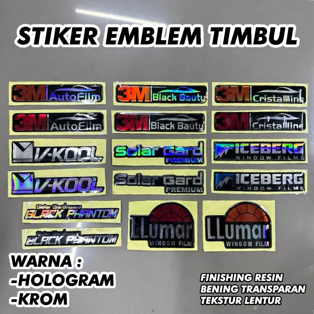 Jual Stiker Emblem Kaca Film Mobil 3D Hologram Krom Emblem 3M Autofilm ...