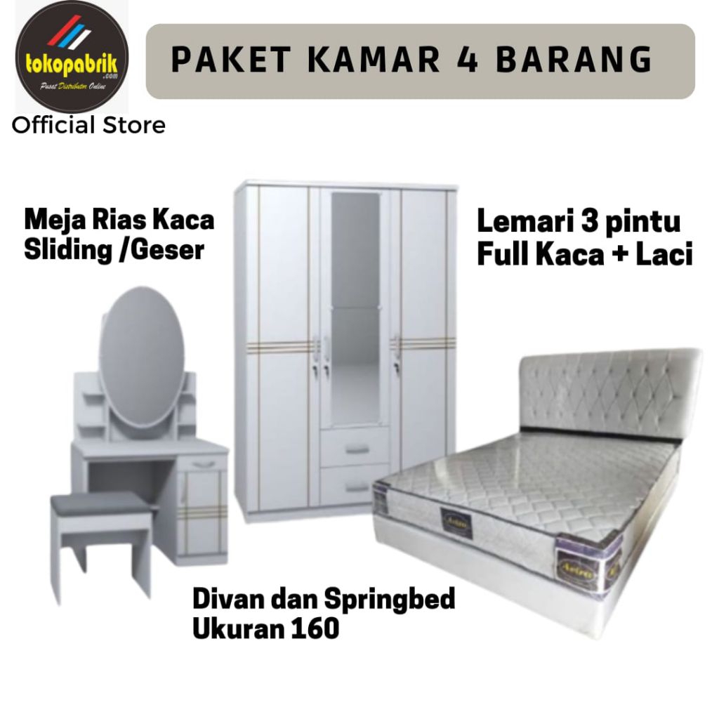 Jual Set Kamar 4 barang murah / Paket Kamar Seserahan Hemat Divan Dan ...