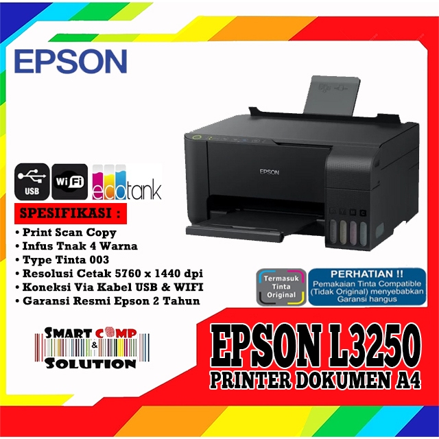 Jual Printer AIO PSC Scan fotocopy A4 WiFi - Epson L3250 Infus Tanki ...
