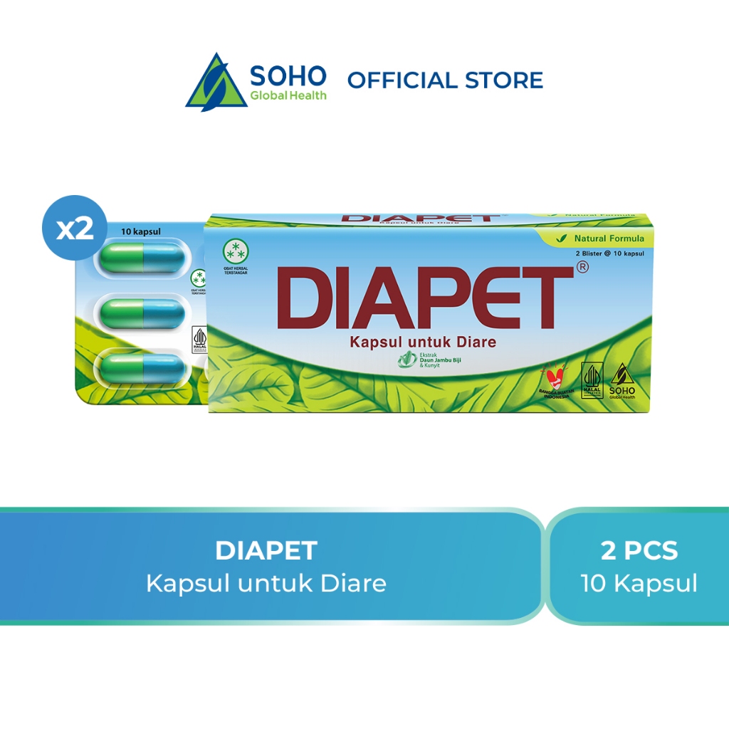 Jual BARU! Diapet Kapsul Untuk Mencret Box Isi 2 Strip @10 Kapsul ...