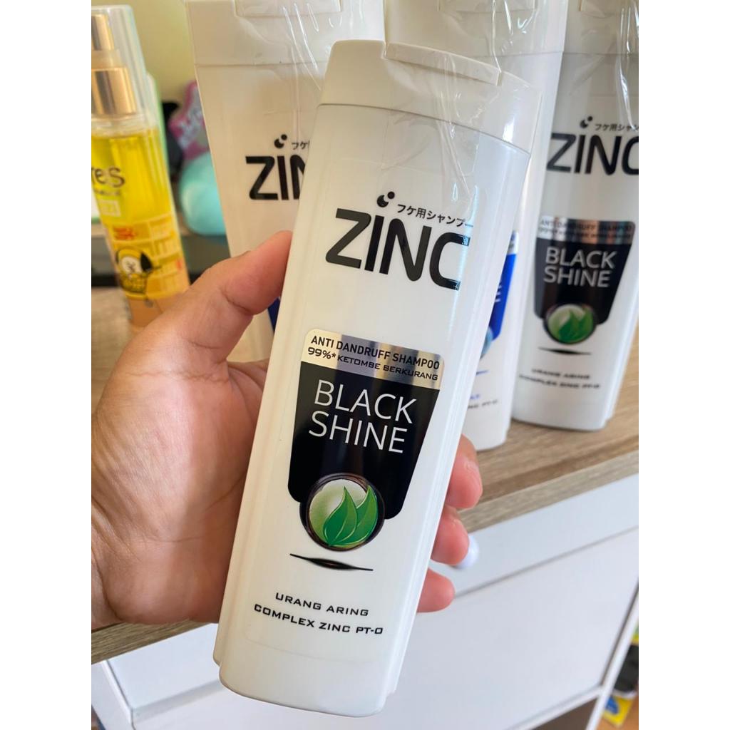 Jual ZINC SHAMPOO ANTI KETOMBE BLACK & SHINE 170ML SHAMPO ZINC BOTOL ...