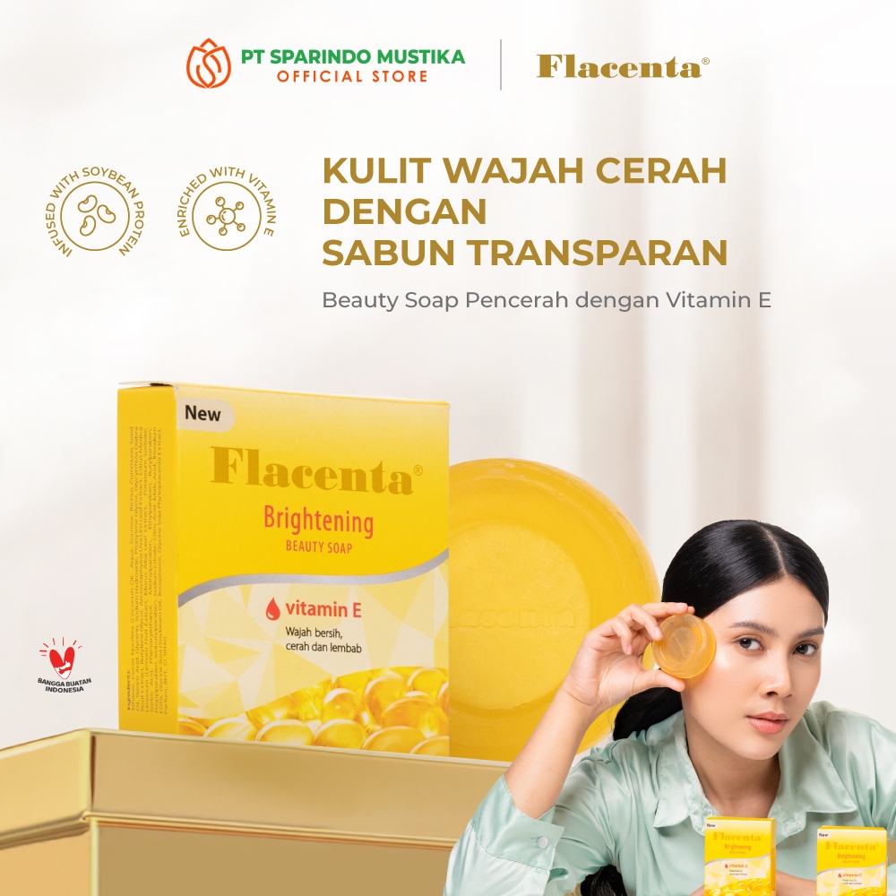 Jual FLACENTA Brightening Soap Vitamin E With Whitening Agent Sabun ...