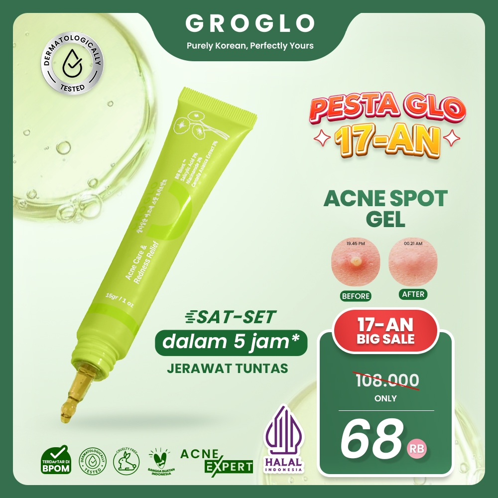Jual GROGLO Acne Spot Gel Salicylic Acid mengatasi dan mencegah ...