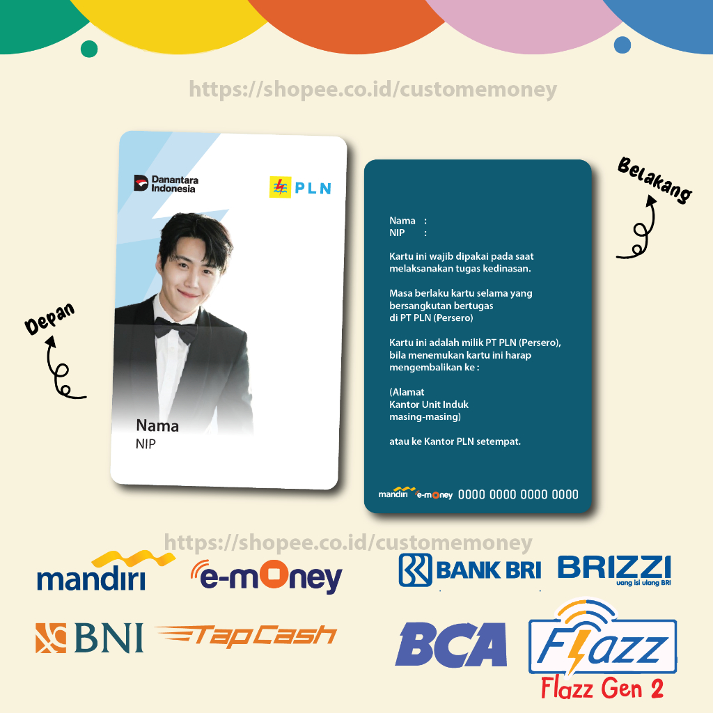 Jual KARTU E MONEY NEW ID CARD PLN DANANTARA ETOLL EMONEY MANDIRI BCA ...