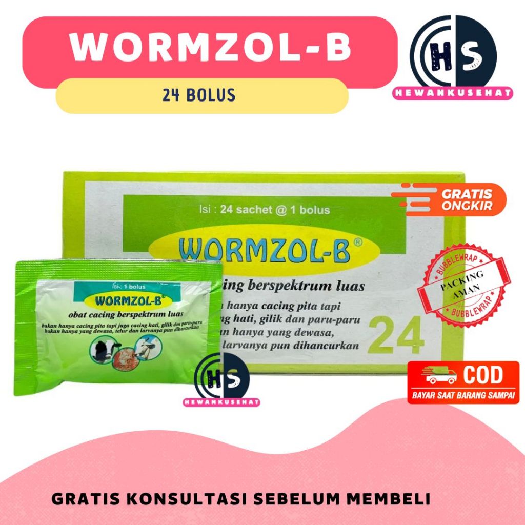 Jual WORMZOL-B 1 BOX (24 BOLUS SACHET) - Obat Cacing Cacingan Sapi ...