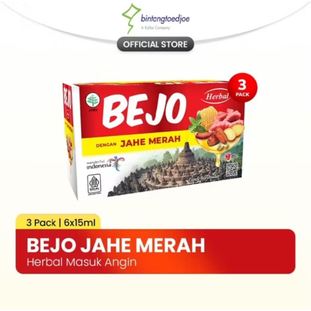 Jual Bejo Jahe Merah 3 Pak (18 Sachet) | Shopee Indonesia