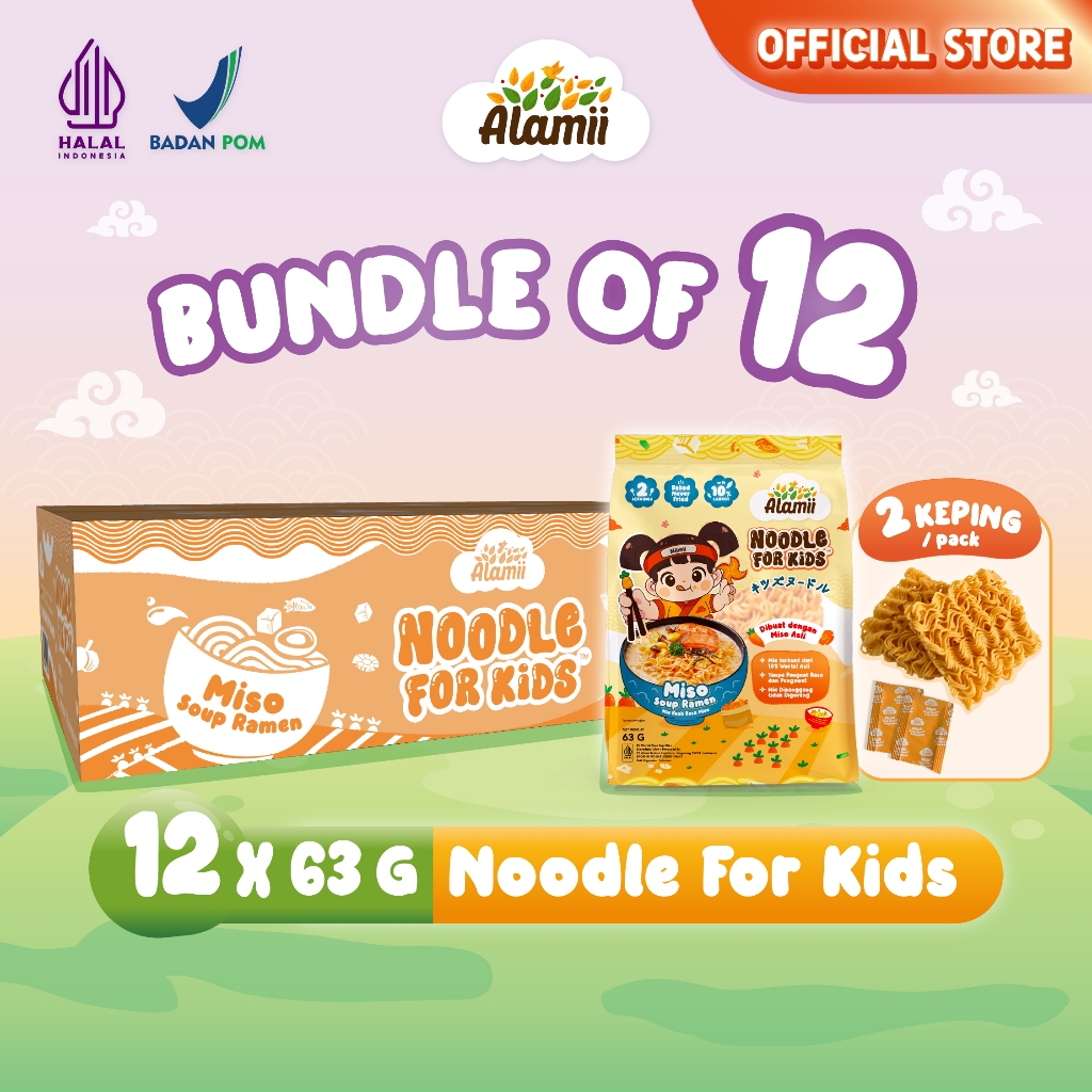 Jual Alamii Noodle For Kids - Bundle isi 12 x 63g / Miso Soup - Chicken ...