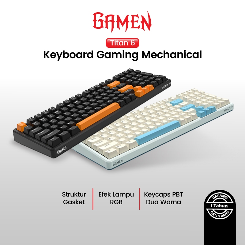 Jual GAMEN Titan 6 99 Keys Mechanical Keyboard Gaming RGB Gasket Mount ...