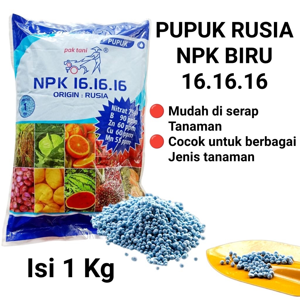 Jual Pupuk NPK Biru 16-16-16 Pak tani 1kg kemasan pabrik / Pupuk ...