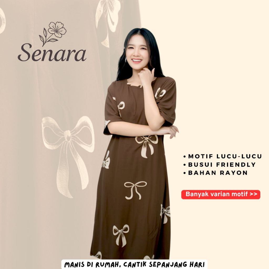 Jual Senara - Daster Wanita Jumbo Lengan Pendek Bahan Rayon Premium ...