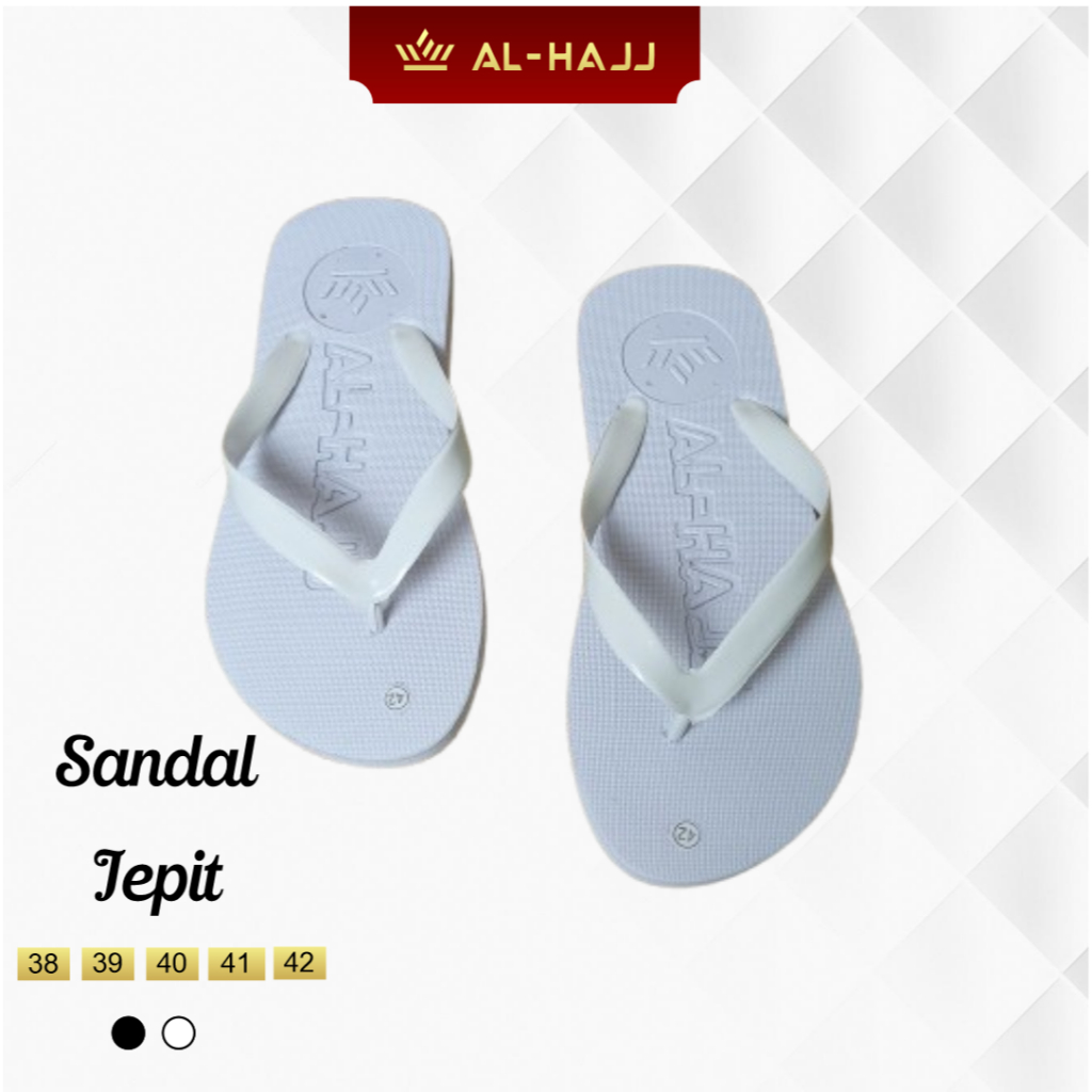 Jual AL HAJJ Sandal Jepit Pria Premium Sandal Putih dan Hitam Haji dan ...