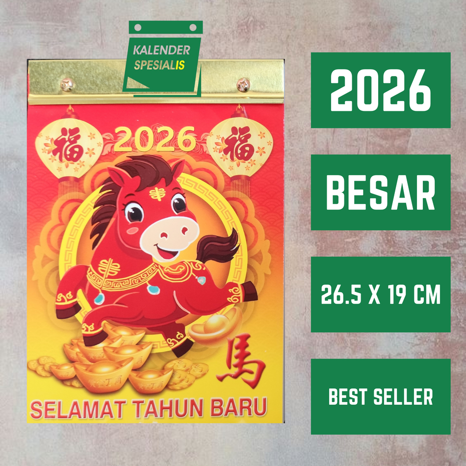 Jual PROMO KALENDER HARIAN 2026 BESAR - KALENDER SOBEK CINA HONGKONG ...