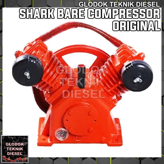 Jual Shark Bare Air Compressor 1 HP Kepala Kompresor Head pump ORIGINAL ...