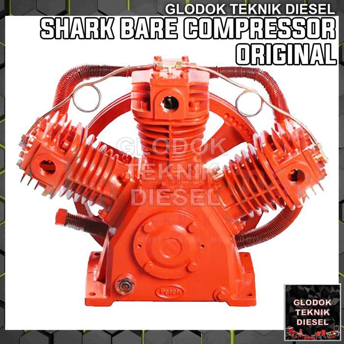 Jual Shark Bare Air Compressor 2 HP Kepala Kompresor Head pump ORIGINAL ...