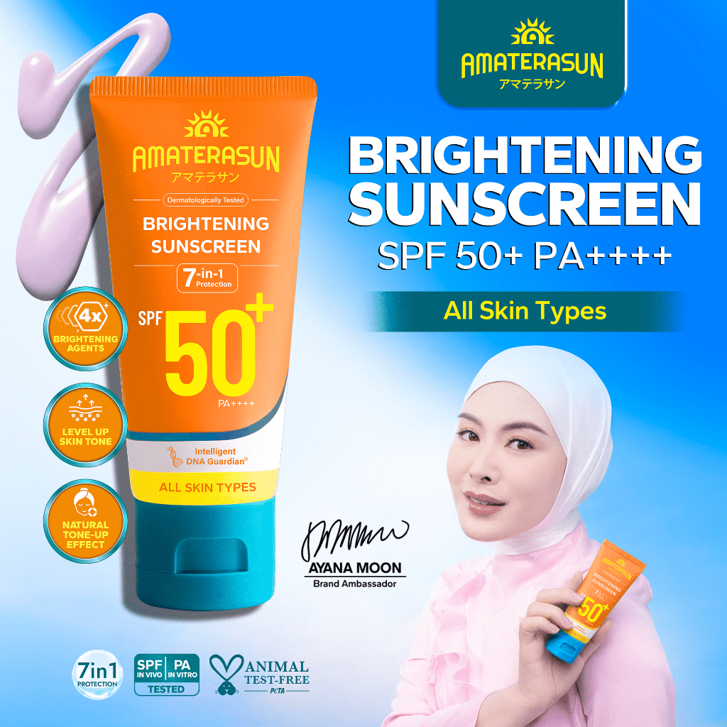 Jual AMATERASUN [REAL SPF Certified] Brightening Sunscreen SPF 50+ PA++++ - TONE UP SUNSCREEN ...