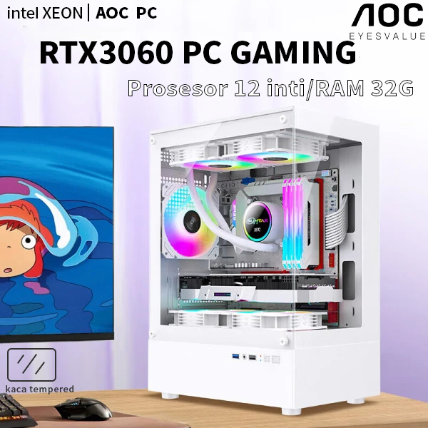 Jual AOC PC12core/32G ram PC Gaming full set Desain Perakitan Desktop ...