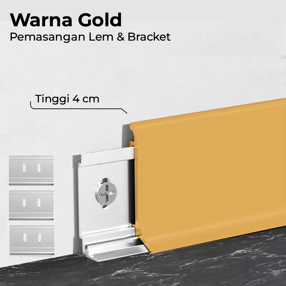 Jual LIS PLINT ALUMUNIUM GOLD 2,5 FLOOR SKIRTING ALUMUNIUM | Shopee ...