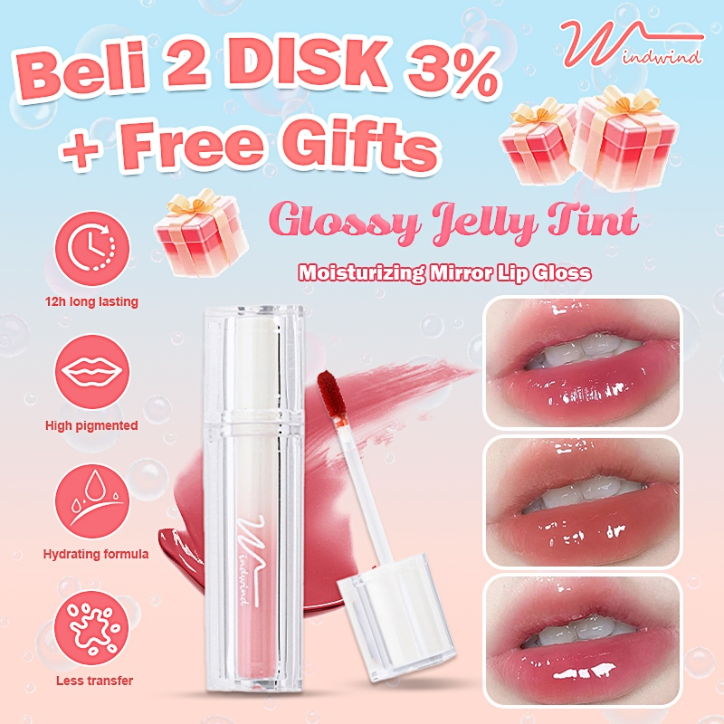 Jual {COD} Windwind Lip Glaze Iced Tea Surface Jelly Mirror Lip Gloss ...