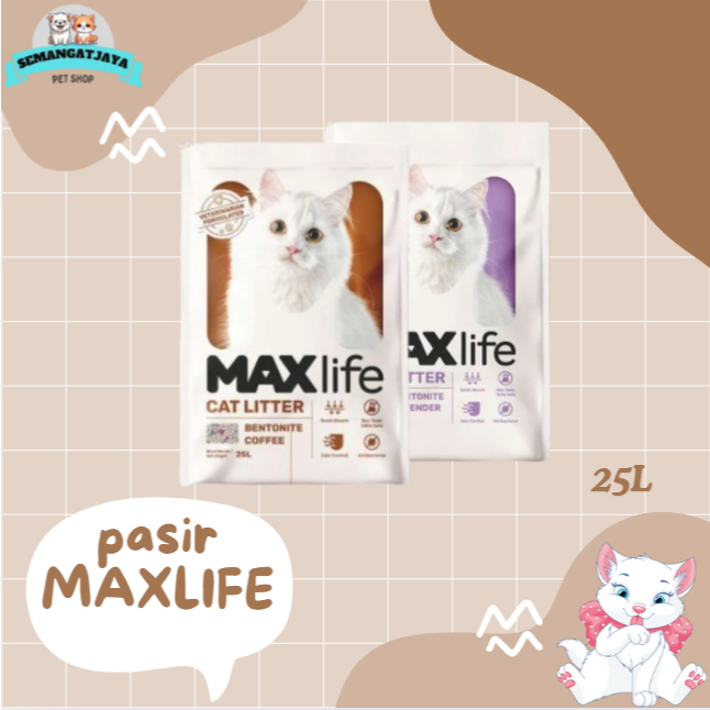 Jual Pasir Kucing - Pasir Maxlife Gumpal Wangi 25 Liter all varian ...