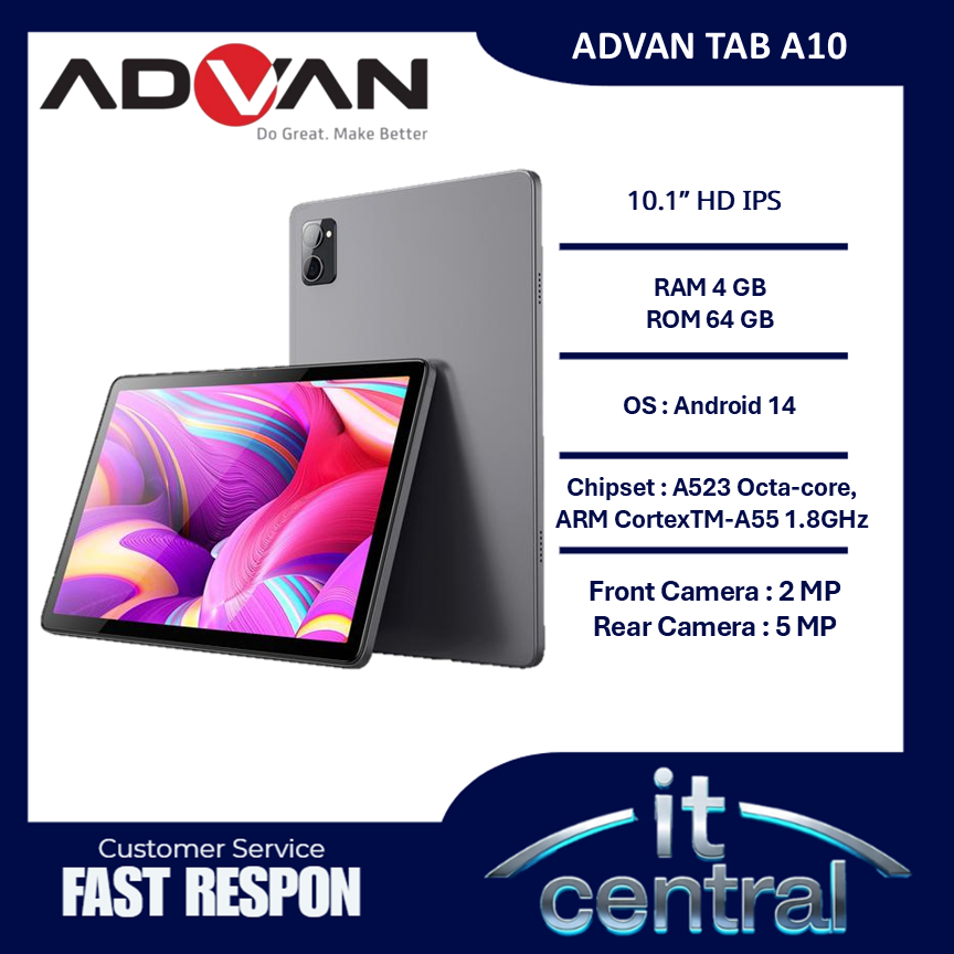 Jual ADVAN TAB A10 4GB 64GB GREY - GARANSI RESMI | Shopee Indonesia