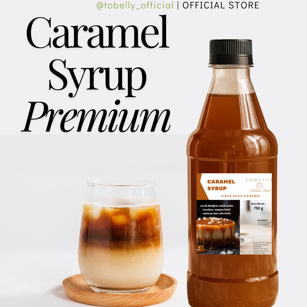 Jual Tobelly Caramel Syrup 750g | Sirup Rasa Karamel Kualitas Kafe ...
