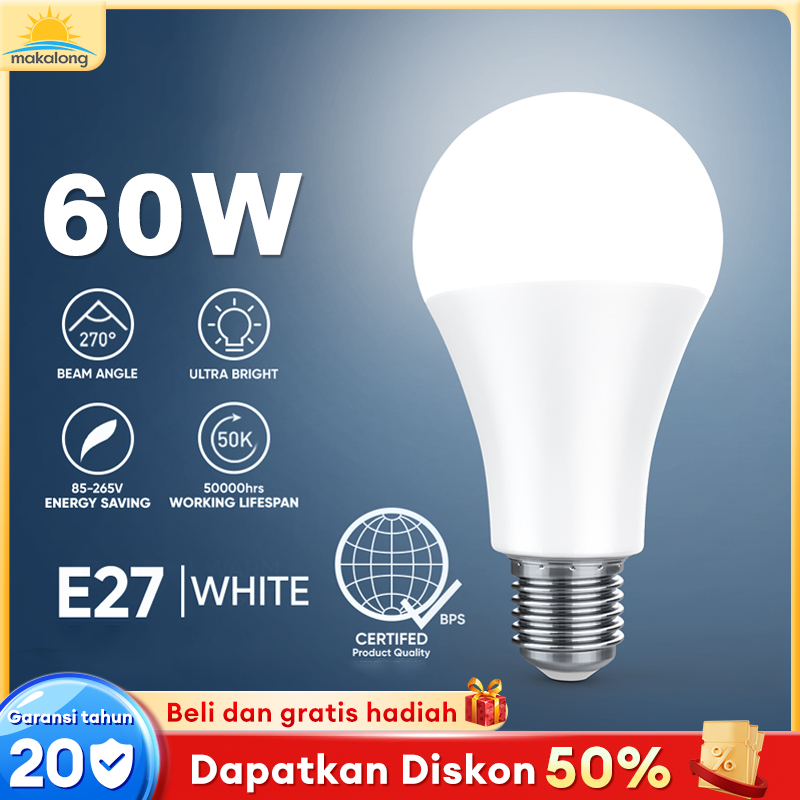 Jual Lampu led Bohlam E27 60W Lampu LED hemat energi untuk rumah tangga ...