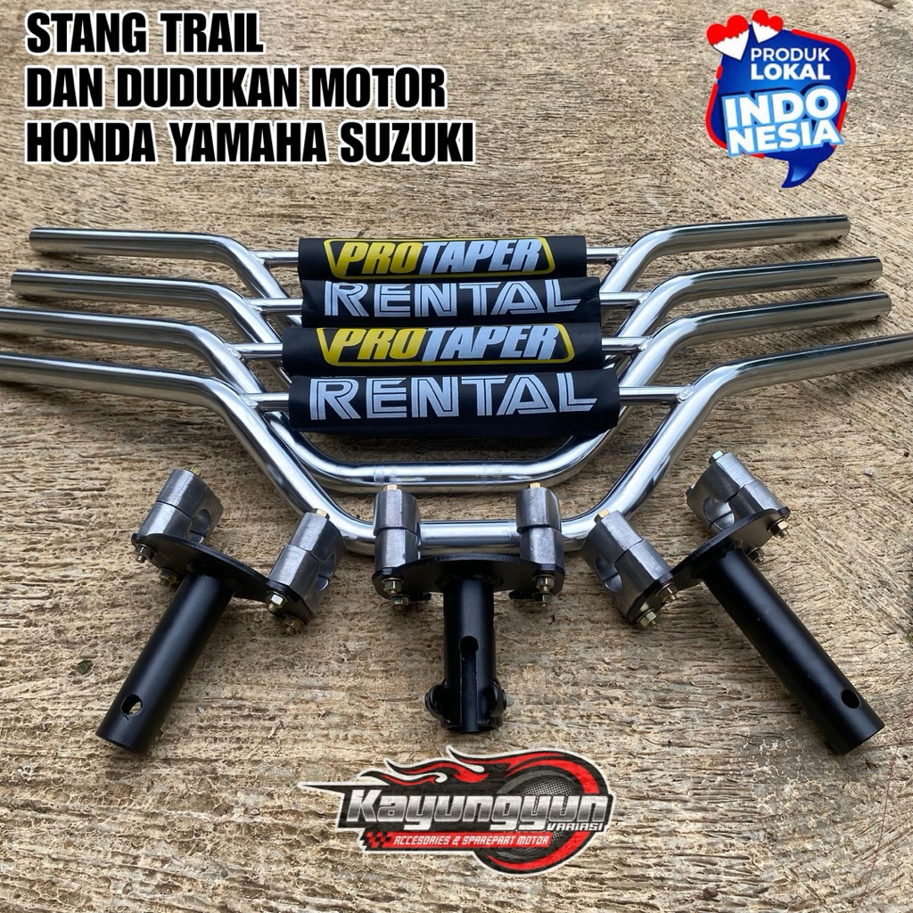 Jual Paket Stang Stir Trail costum Chrome Dan Adaptor Dudukan Stang ...