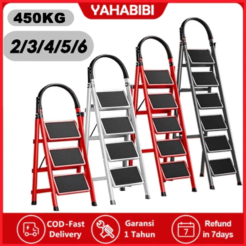 Jual YAHABIBI 2/3/4/5/6 Tangga Rumah Lipat Tangga Besi Lipat Langkah Household Steel Ladder ...